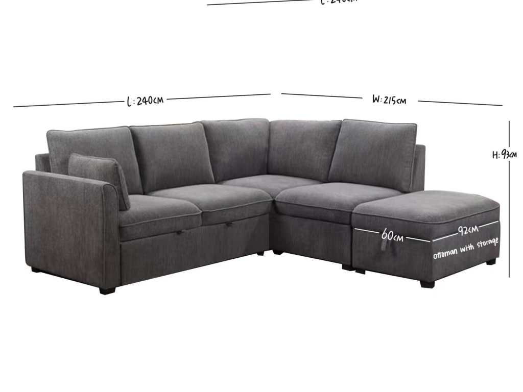 ARIA SECTIONAL SOFA/ SOFA BED | Agape Furniture