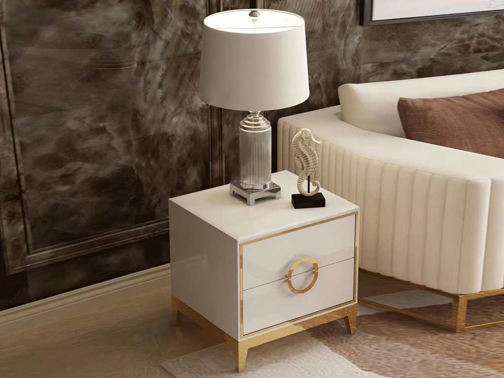 Ivory Bedside Table | Agape Furniture