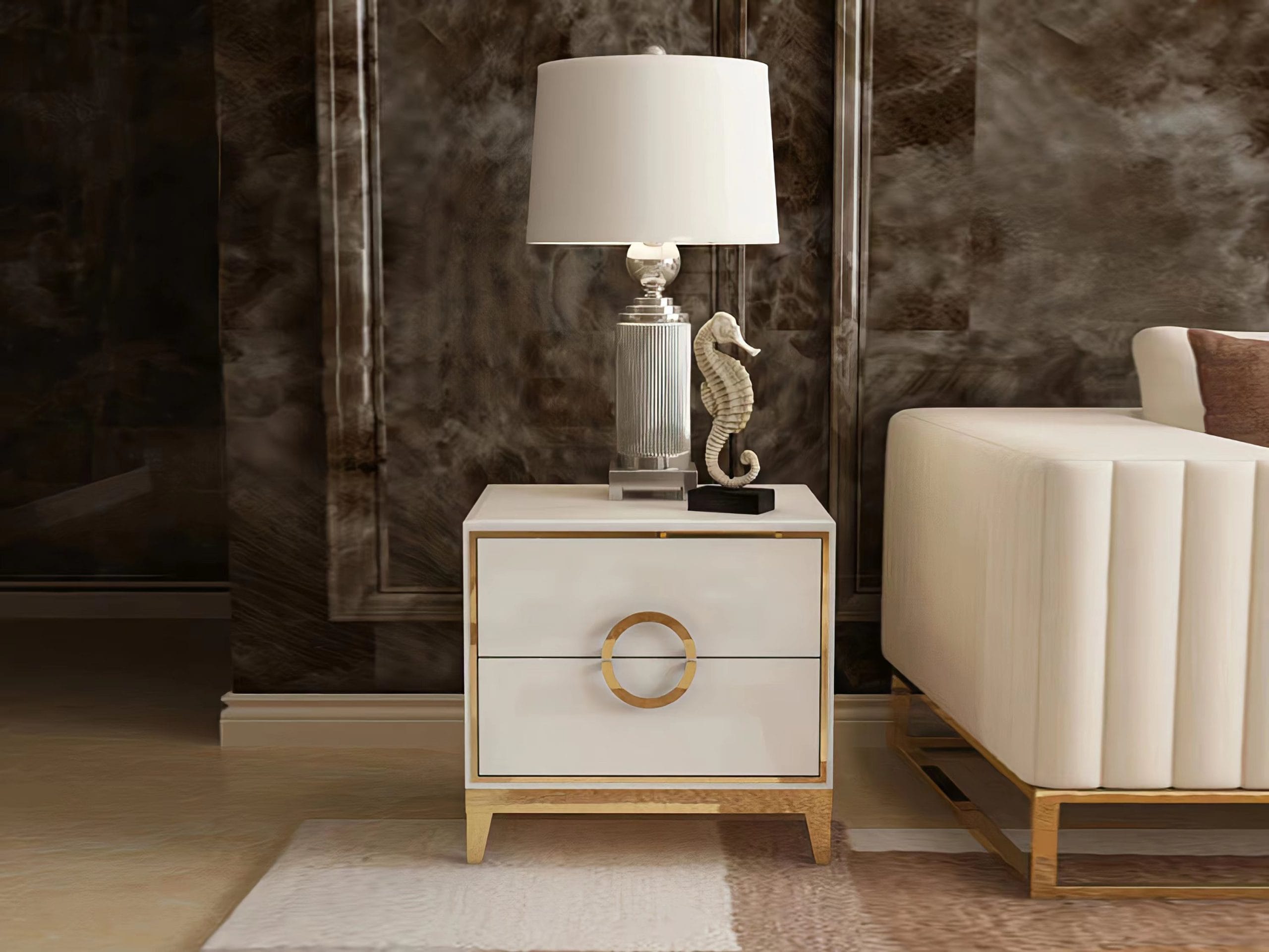 Ivory Bedside Table | Agape Furniture