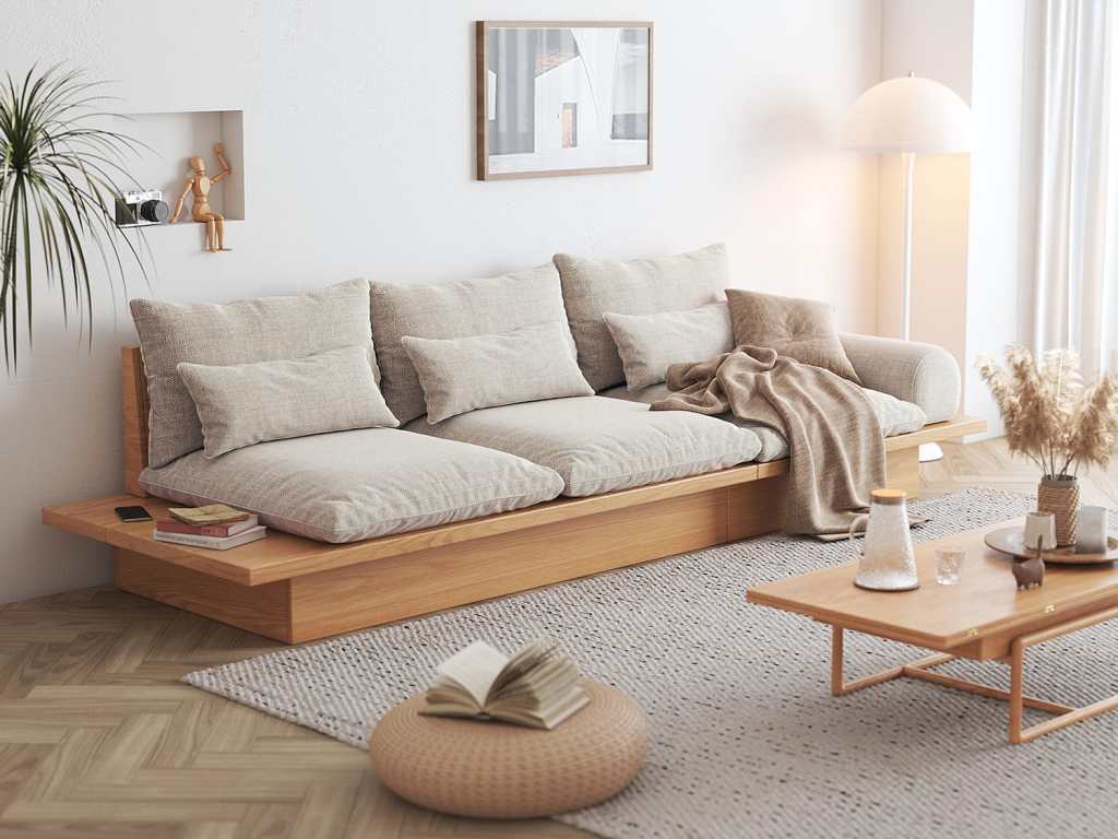 Anasia wooden storage sectional sofa-2.85M | Agape Furniture