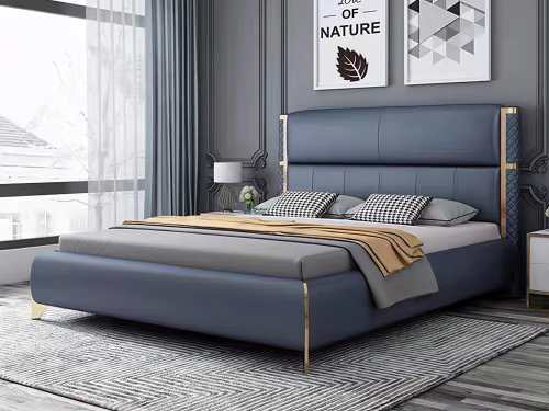 Cubba Leather Bed Frame-Queen/King | Agape Furniture