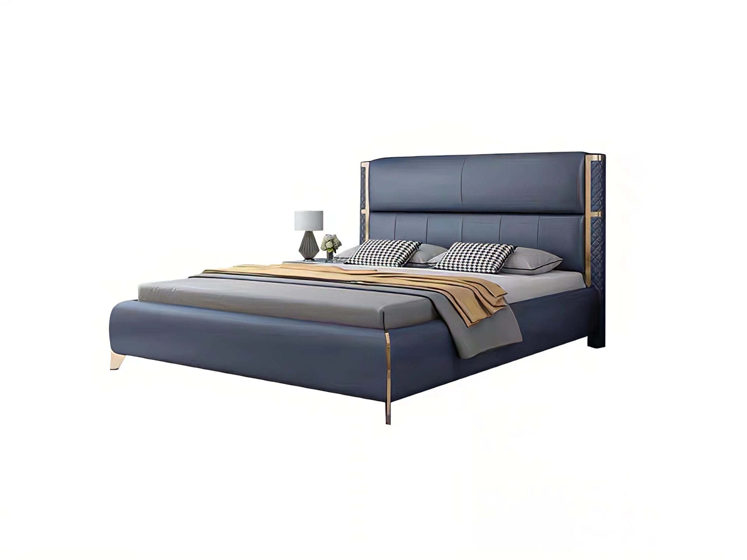 Cubba Leather Bed Frame-Queen/King | Agape Furniture