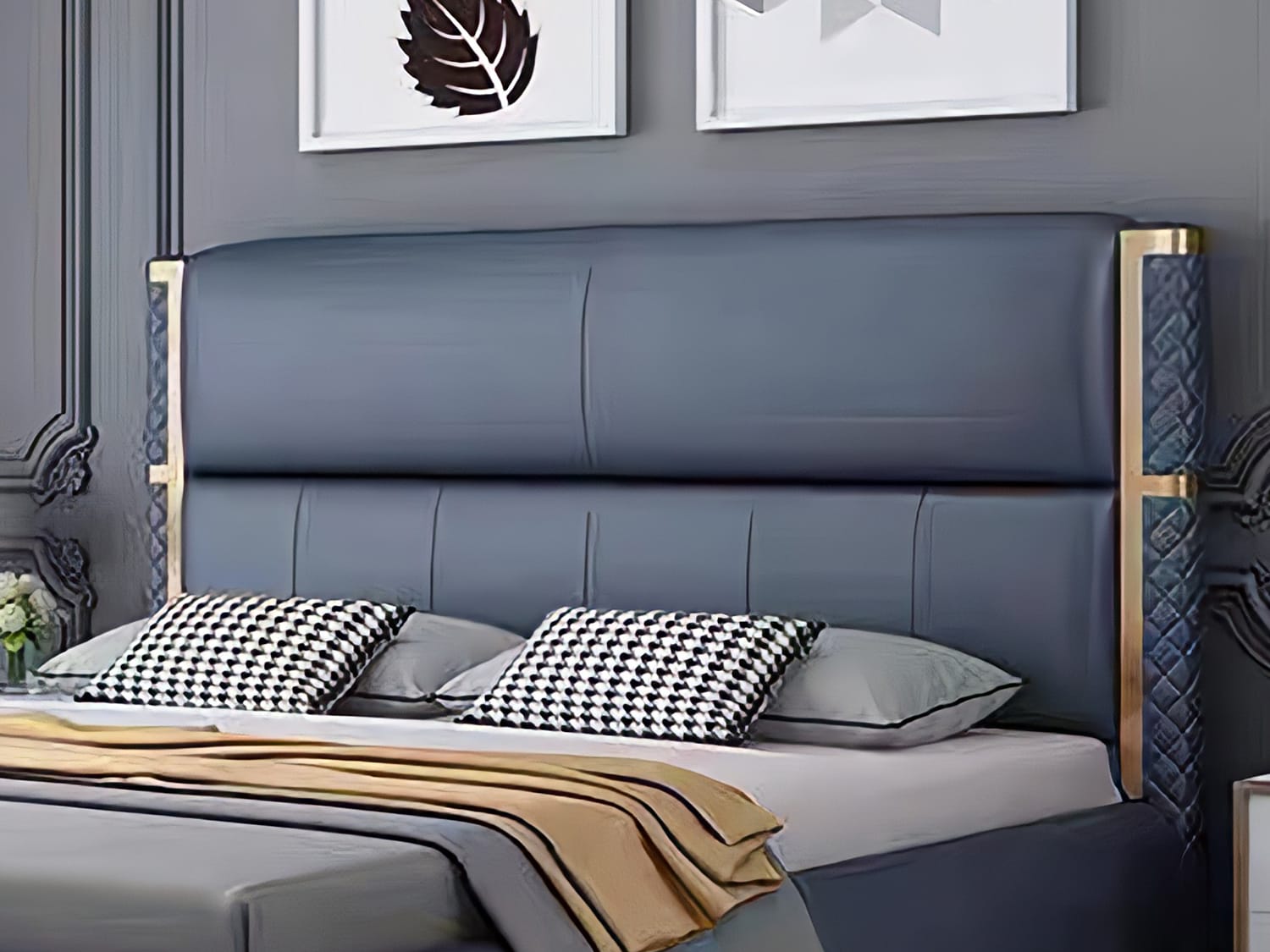 Cubba Leather Bed Frame-Queen/King | Agape Furniture