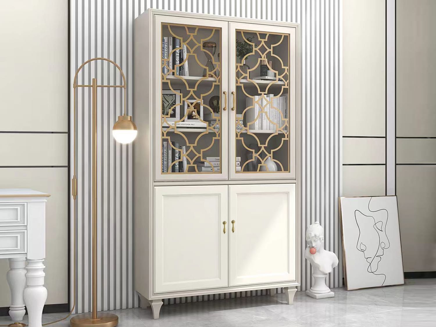 Stuart Book Shelf with storage | Agape Furniture