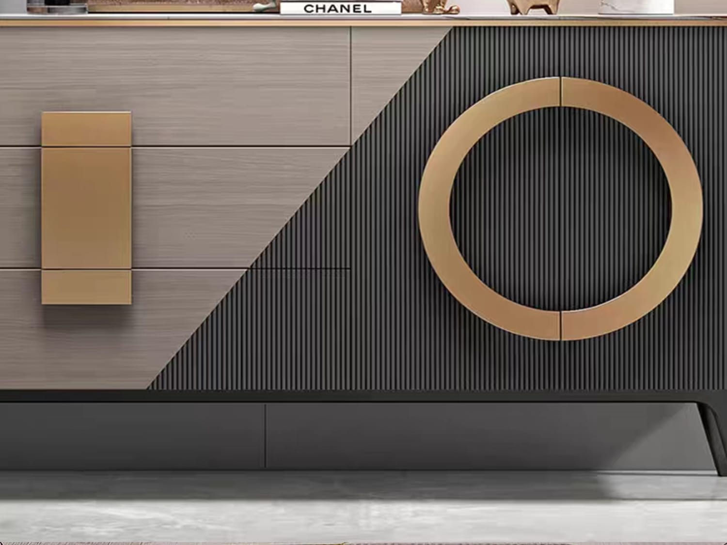 Canberra Marble Sintered Stone Top Cabinet/Buffet | Agape Furniture