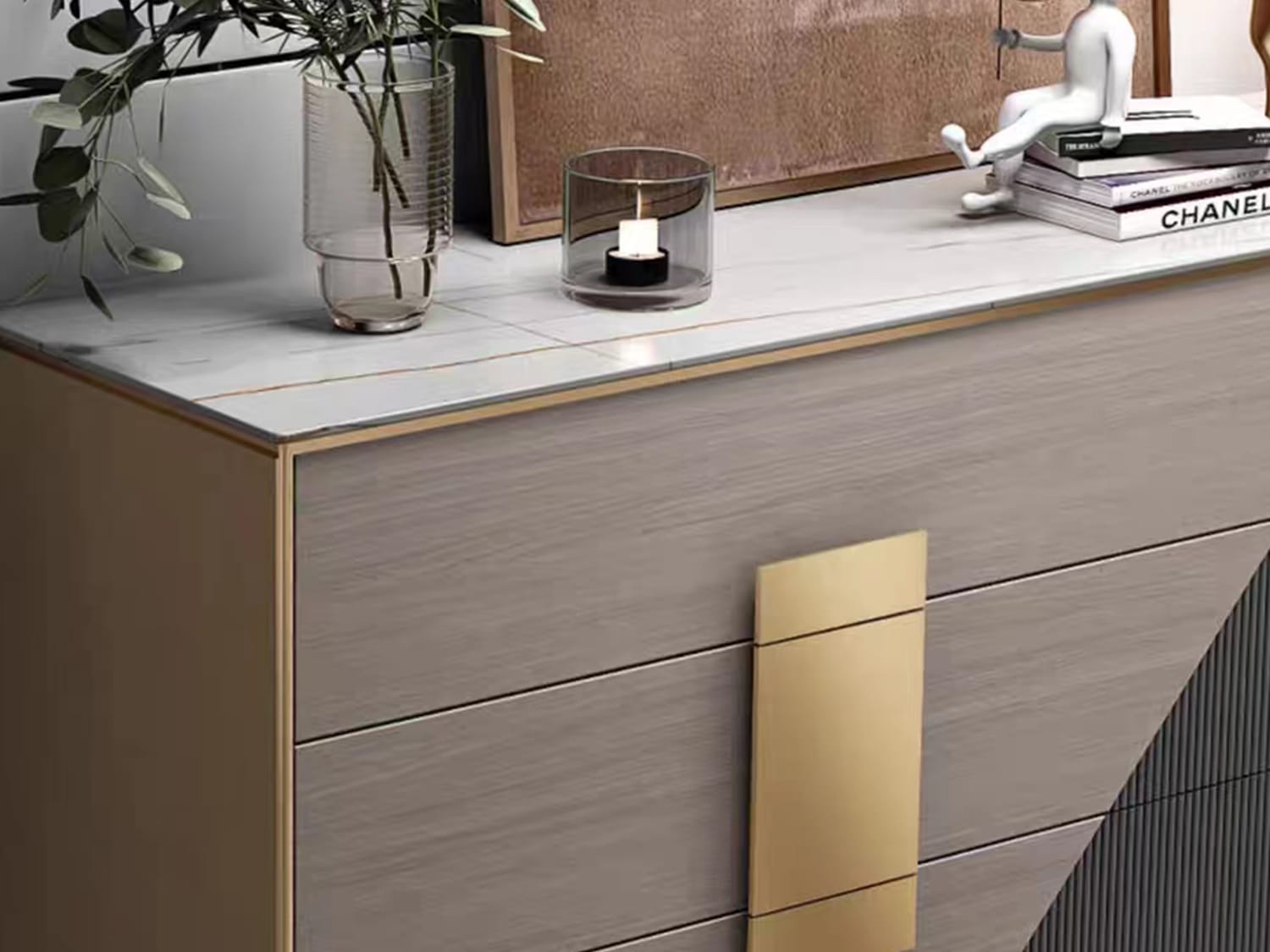 Canberra Marble Sintered Stone Top Cabinet/Buffet | Agape Furniture