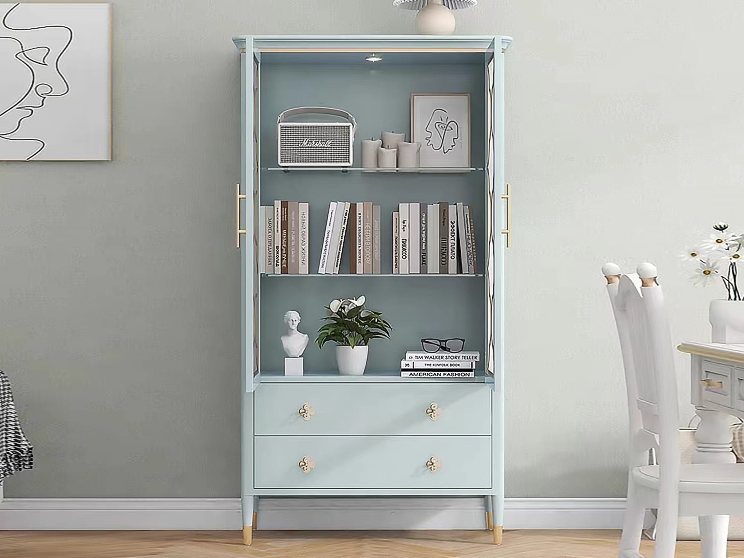Inspire Book Shelf with Drawers | Agape Furniture