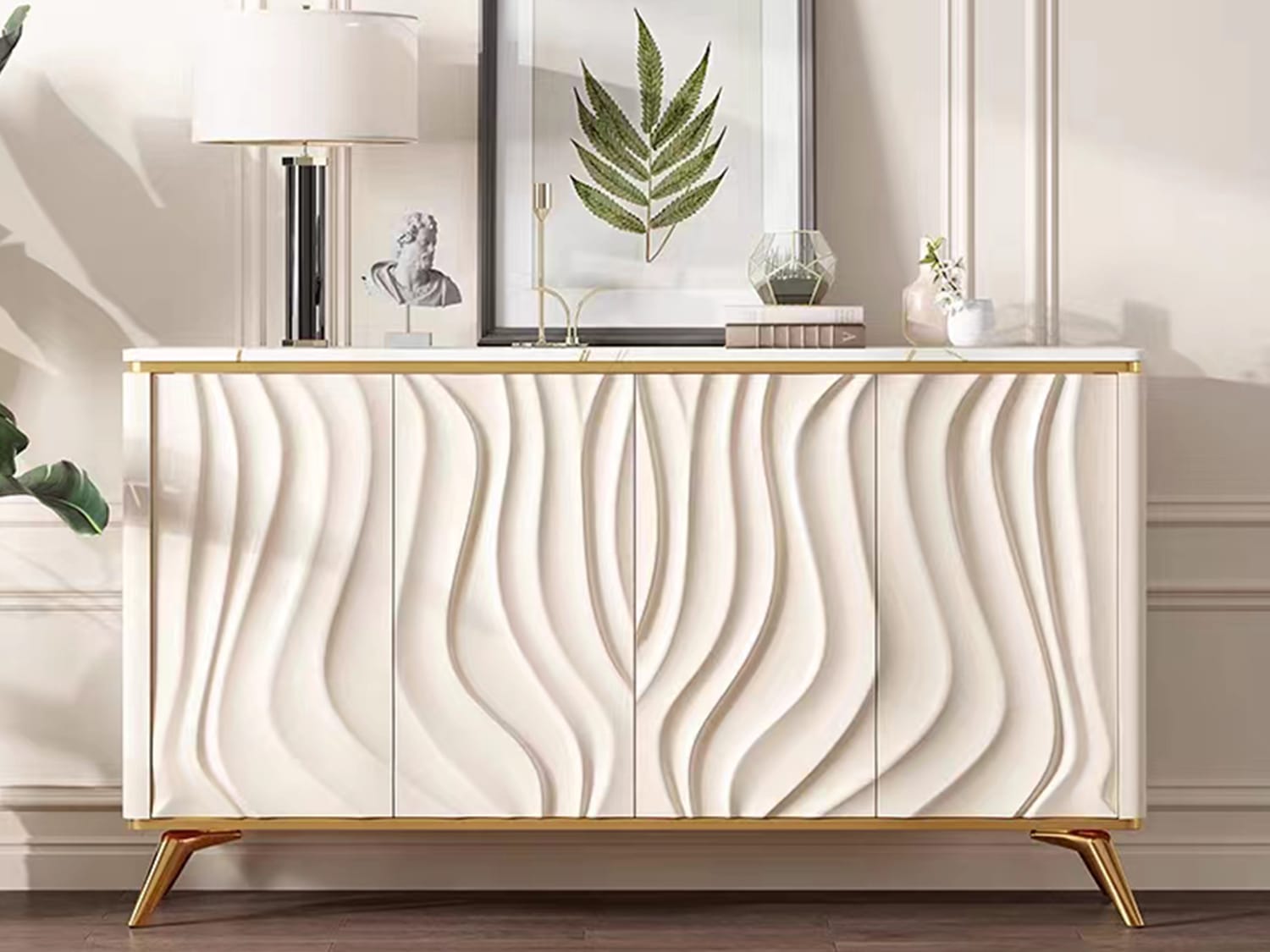 Limbri 2/3/4 Door Marble Sintered Stone Cabinet/Buffet | Agape Furniture