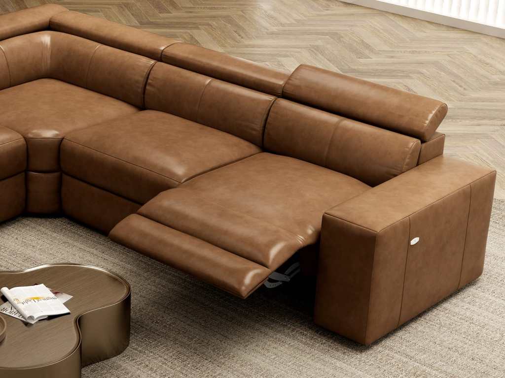 Piora Leather Modular Electric Recliners Lounge with USB chargers ...