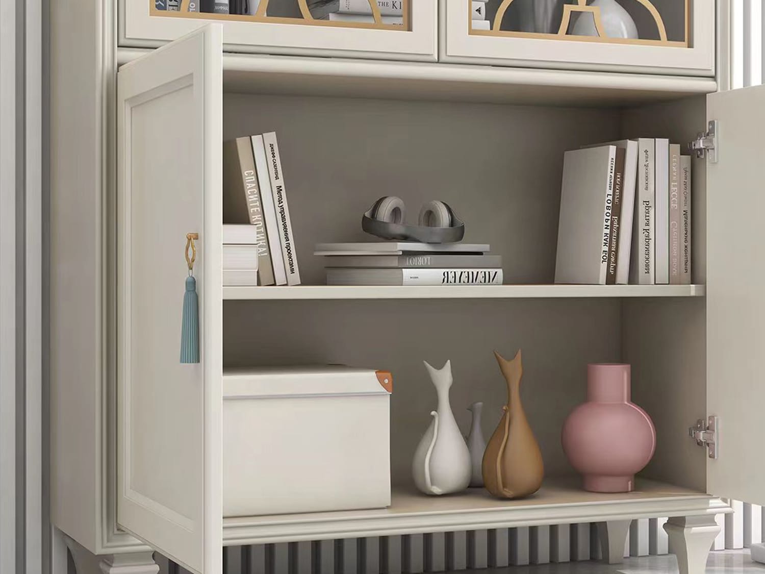 Stuart Book Shelf with storage | Agape Furniture