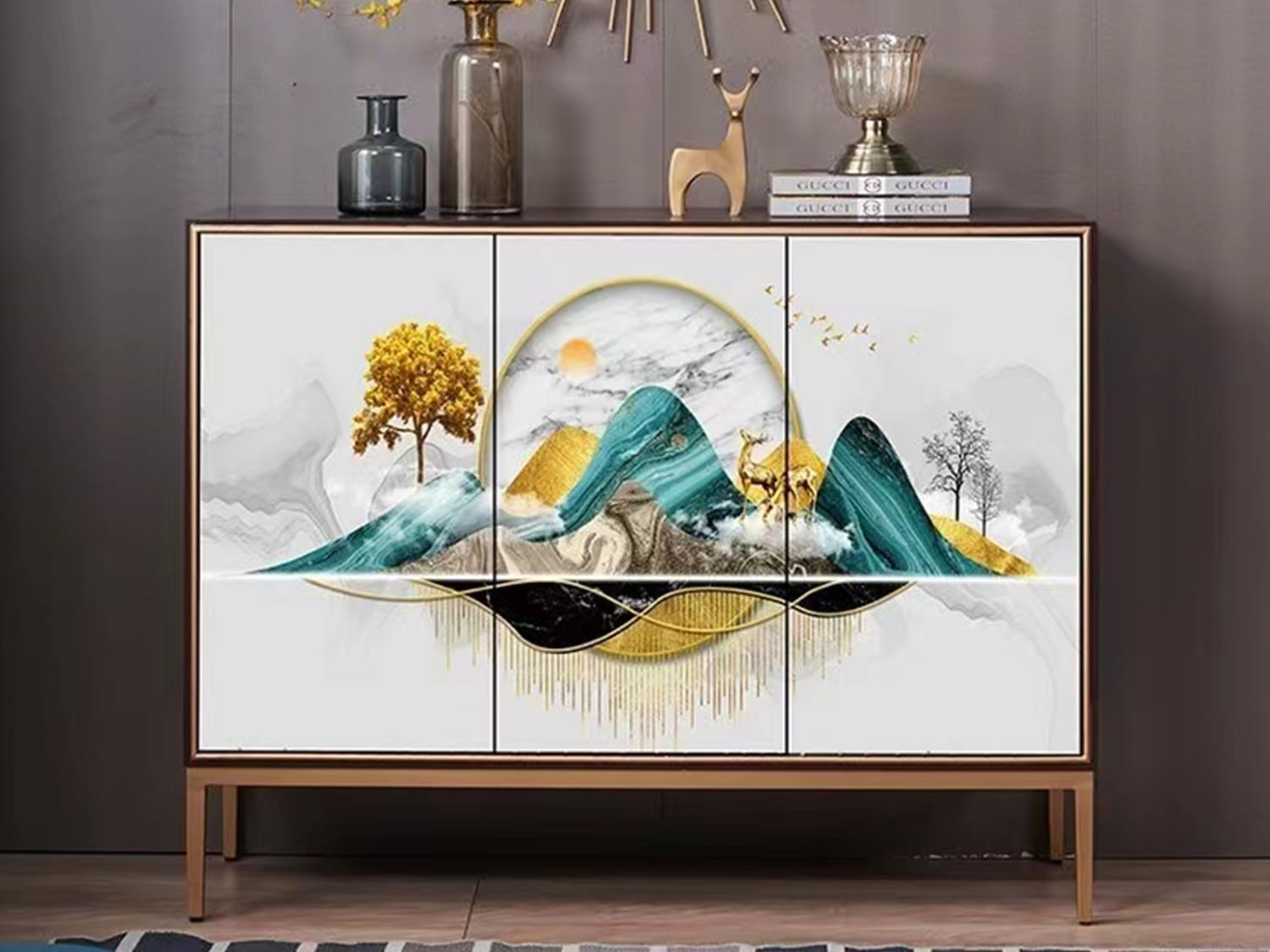 Tuena Drawing Panel 2/3/4 Door Cabinet | Agape Furniture