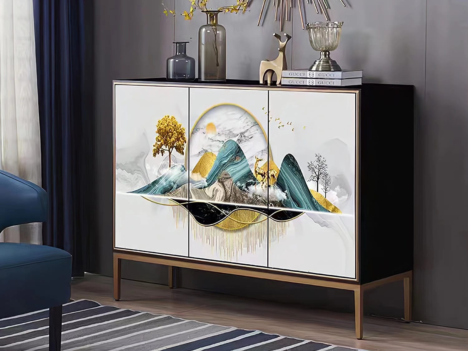 Tuena Drawing Panel 2/3/4 Door Cabinet | Agape Furniture