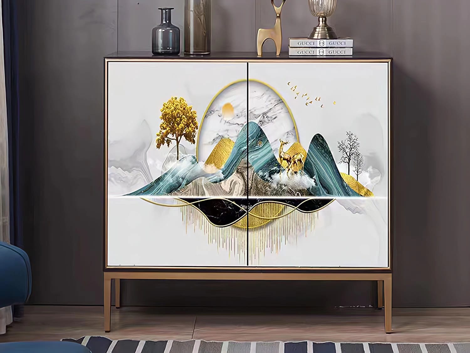 Tuena Drawing Panel 2/3/4 Door Cabinet | Agape Furniture