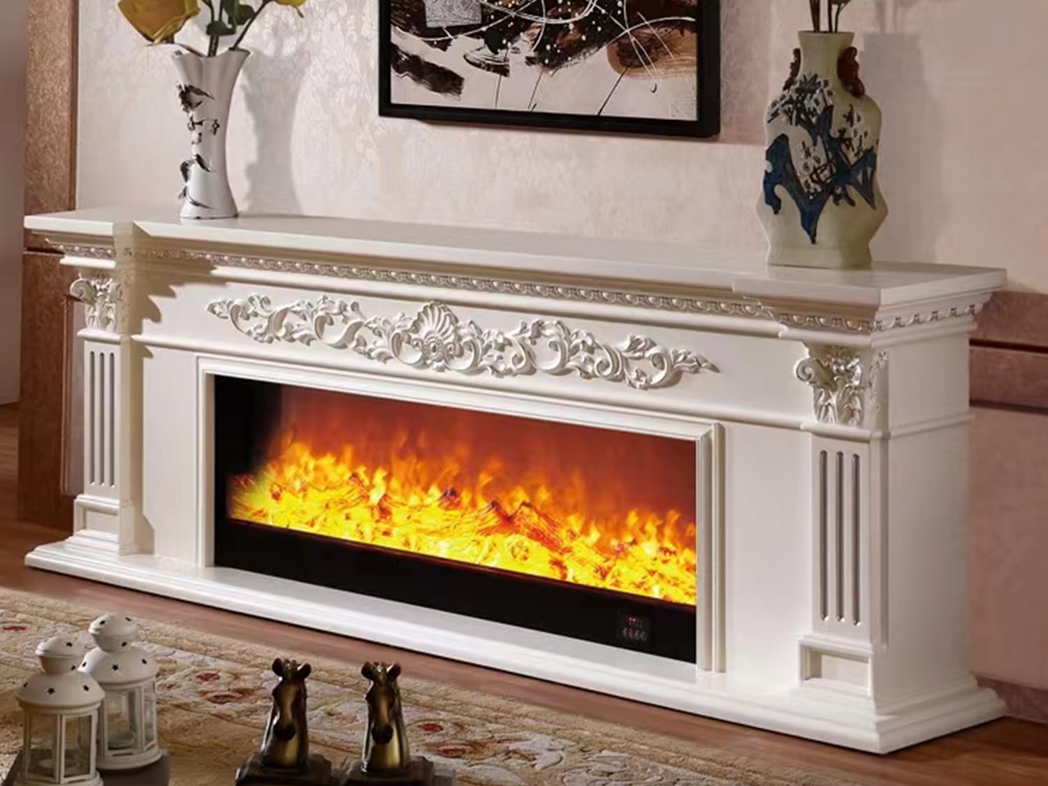 Sinarrio Decorative/Electric Heater Fireplace with LED Optical ...
