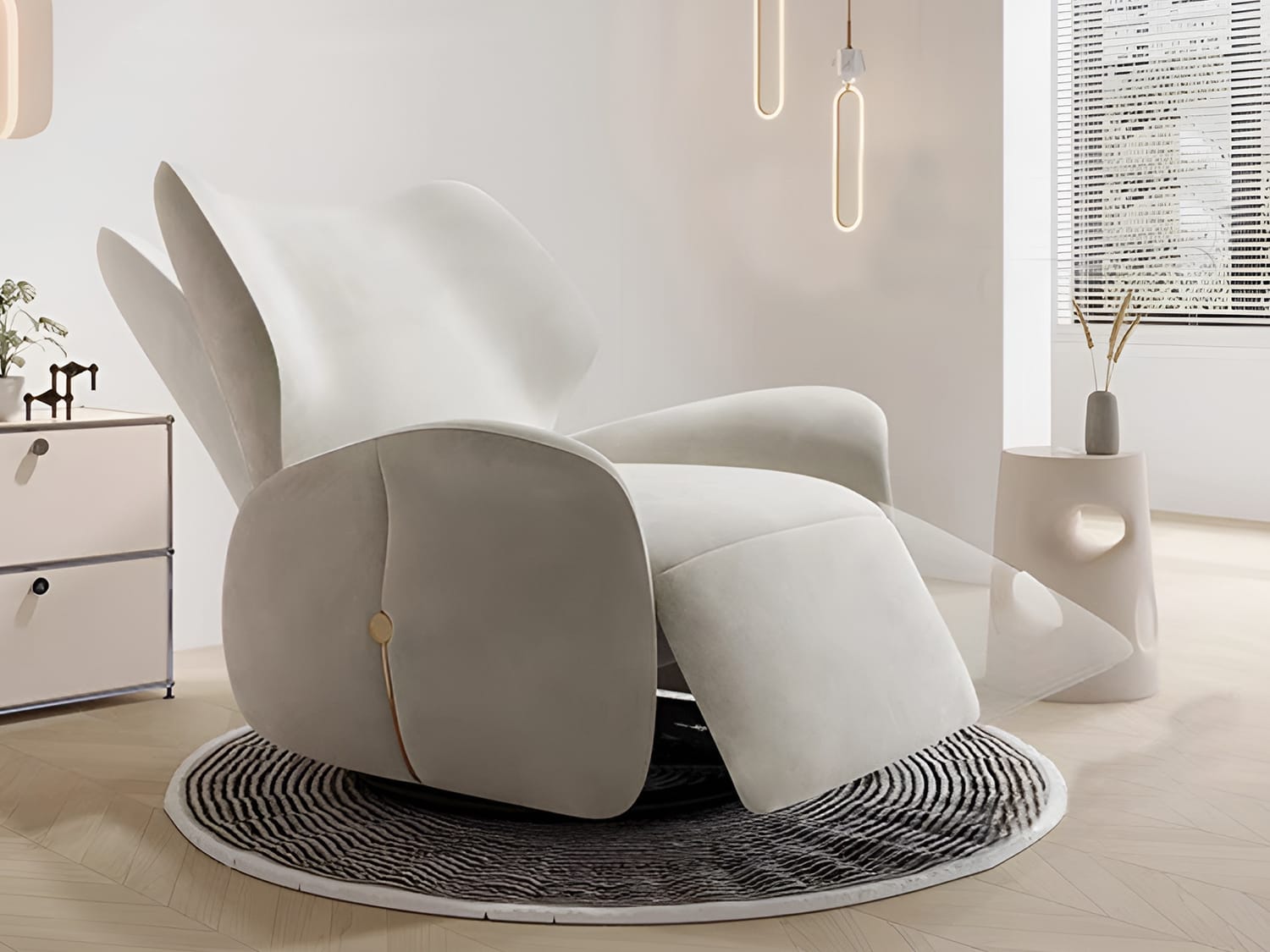 Buxton 30° Rocking & 360° Swivel Electric Recliner with USB Charger ...