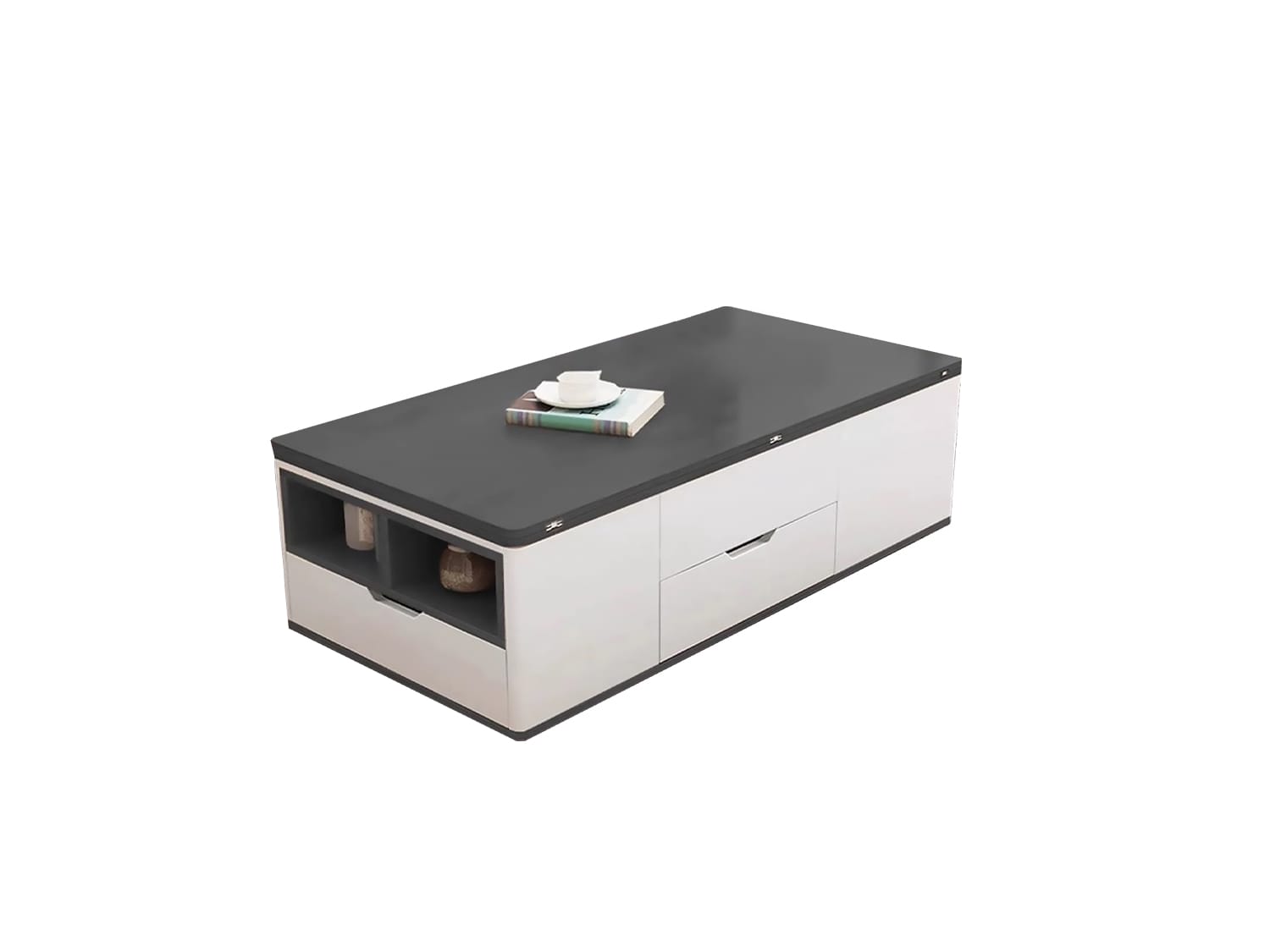 Multi-functional Coffee Table with Lift-Top/Shelf/Drawers in White ...