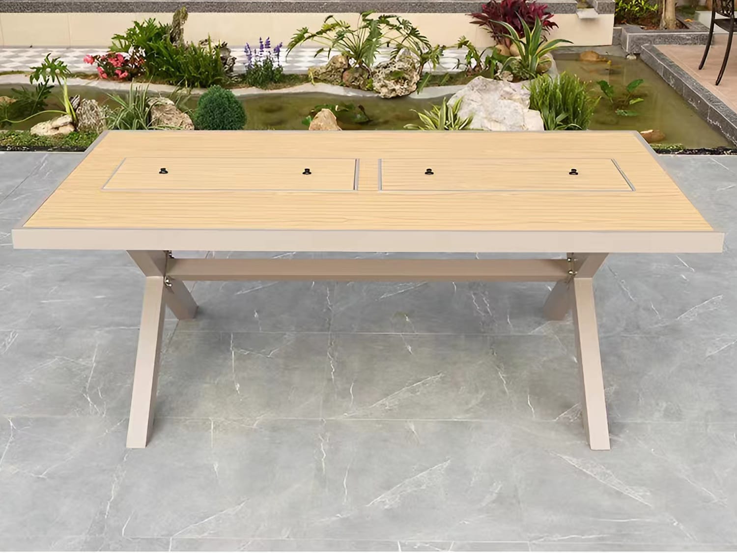 Keeita Multi-Purpose Open-Lid BBQ Grill Outdoor Aluminium Alloy Dining ...