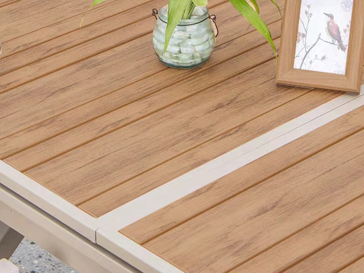 ROTO Outdoor WPC Top with Aluminium Frame Extendable Dining Table 180 ...