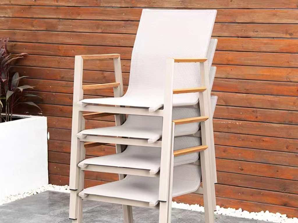 ROTO Outdoor Textilene with Aluminium Frame Dining Chair | Agape Furniture