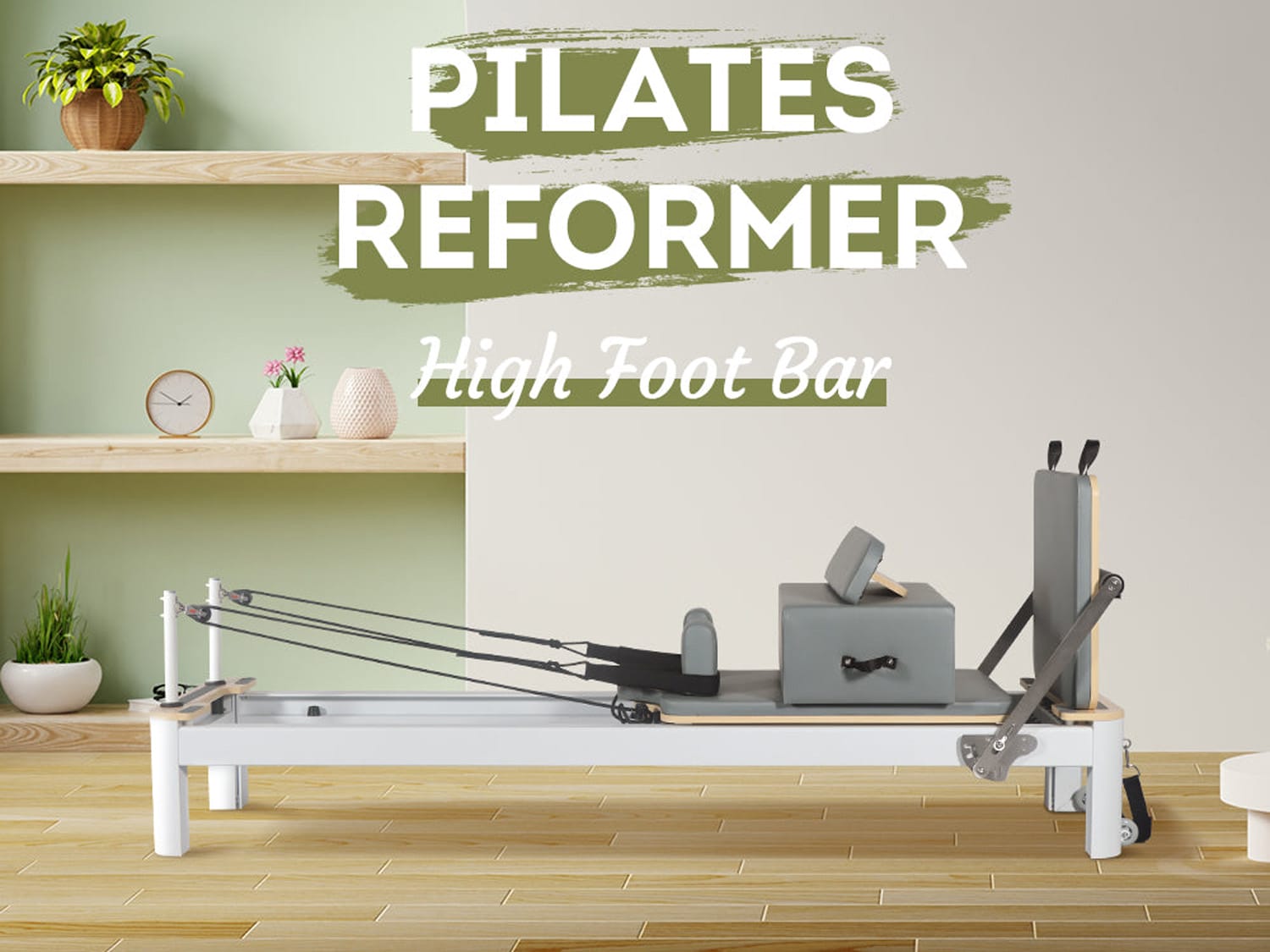 Webbs Fitness Aluminum Alloy Frame Pilates Reformer – White&Grey ...