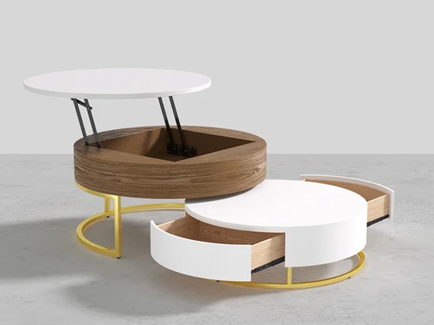 Mulla Lift-Top Coffee Table Set With Drawers | Agape Furniture