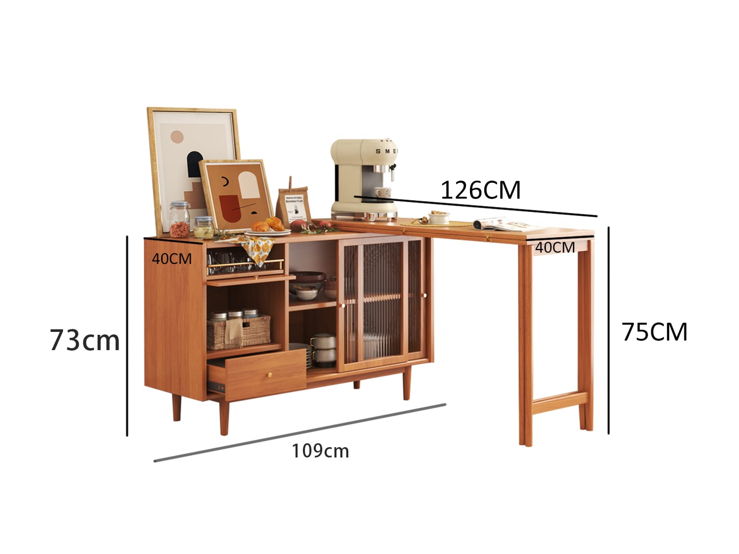 Chatham Extendable Wooden Dining Table With Drawers | Agape Furniture
