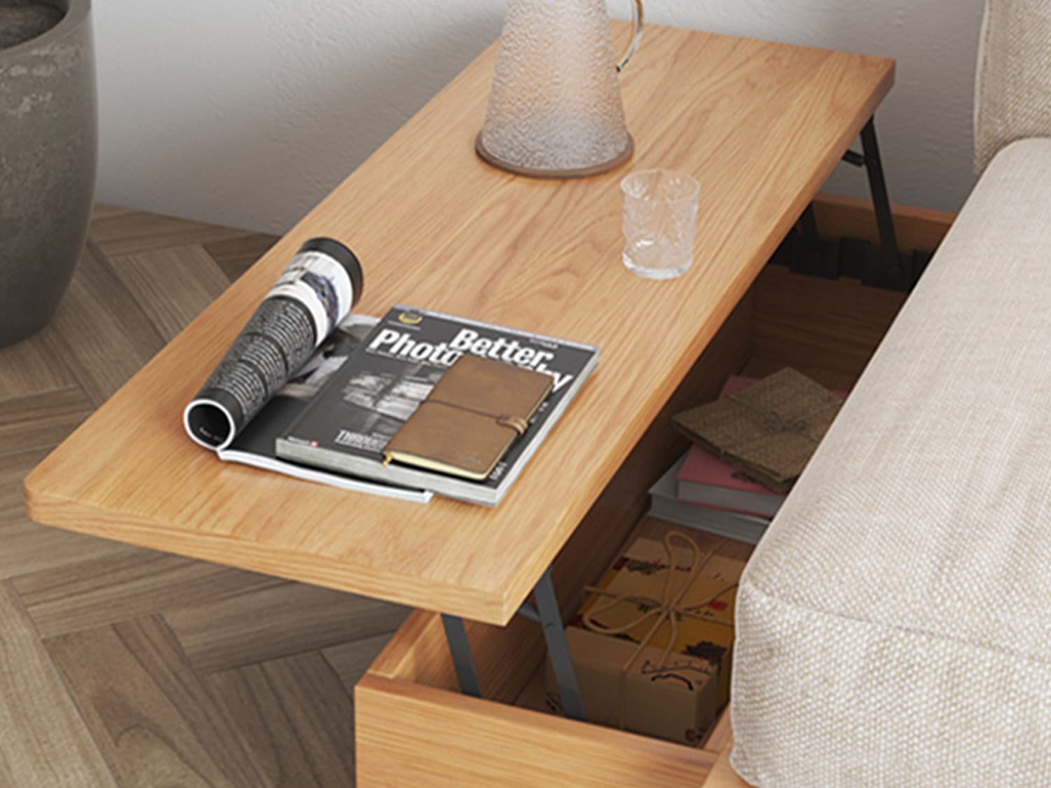 Dapto sofa bed Lift-up Storage Wooden Sectional Extendable Sofa Bed ...