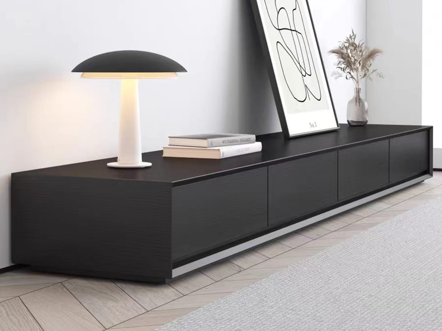 Sebree 2.2M TV Unit With 4 Drawers-Black/Walnut/Black&Walnut | Agape ...