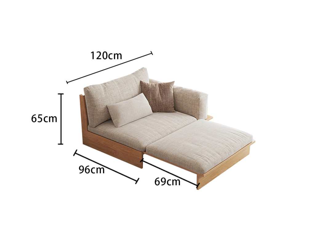 Dapto single sofa bed Wooden Sectional Extendable Sofa Bed- with ...