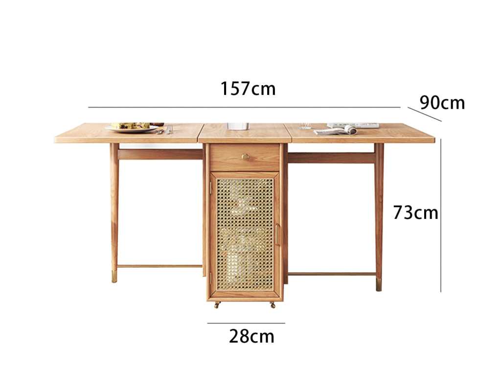 Leona Collapsible Wooden Dining Table With Pulleys | Agape Furniture