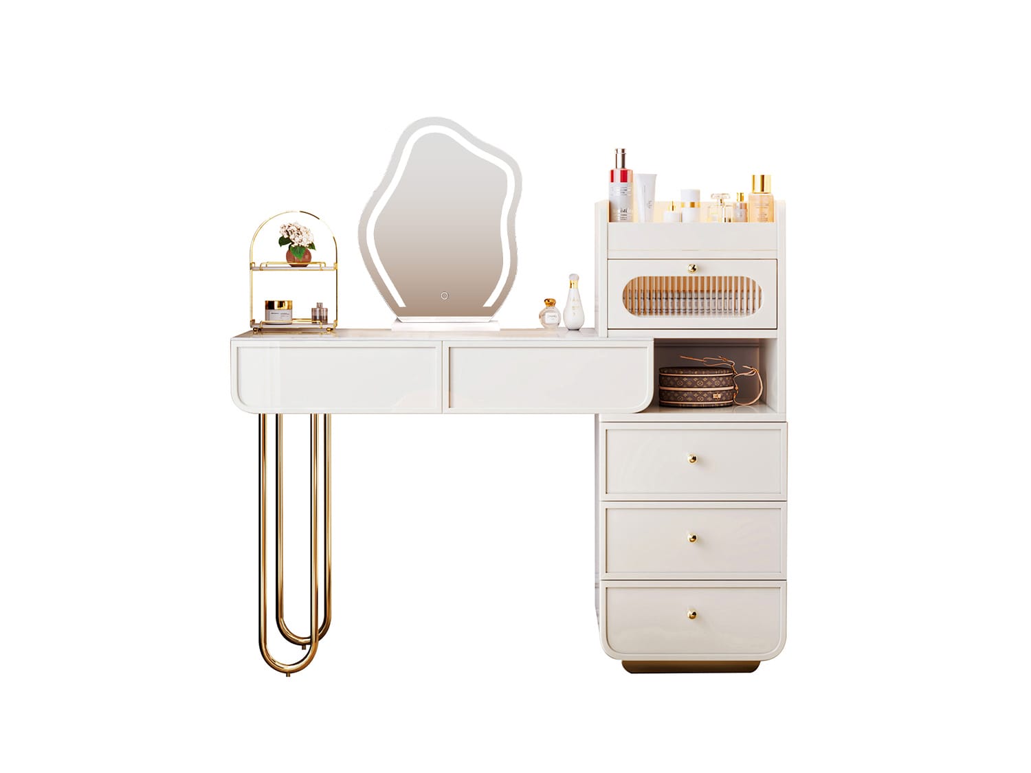 Zapata Sintered Stone Top Extendable Dressing Table With Stainless ...