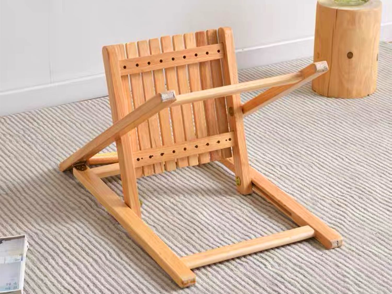 Leona Collapsible Rattan Dining Chairs-Natural/Walnut | Agape Furniture