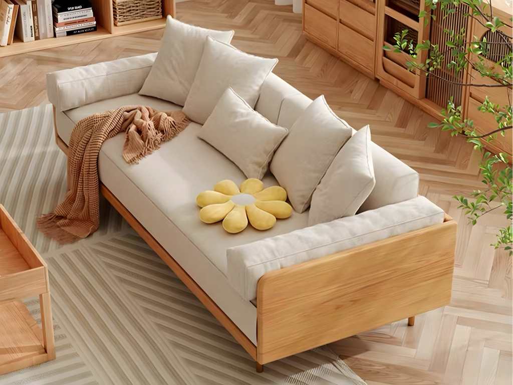 Alice Springs 3 Seaters Folding Design Extension Sofa Bed with wood ...