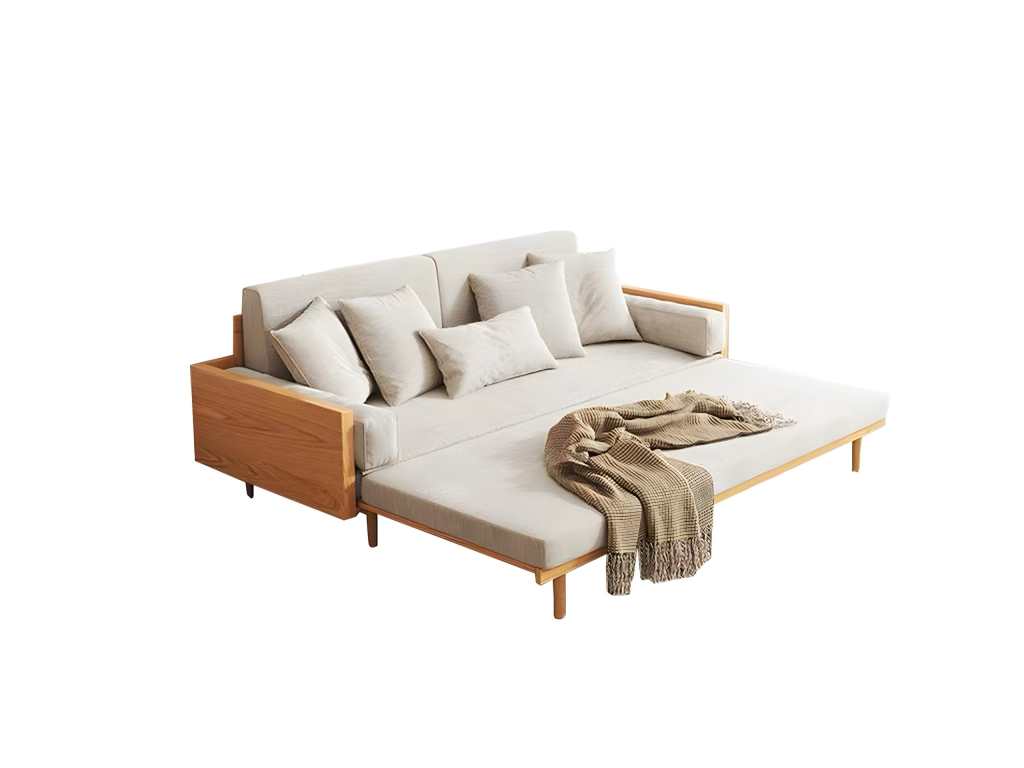Alice Springs 3 Seaters Folding Design Extension Sofa Bed with wood ...