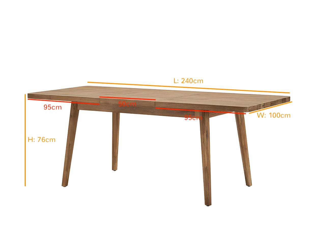 Milawa Extendable Wooden Dining Table-150-200/190-240CM | Agape Furniture