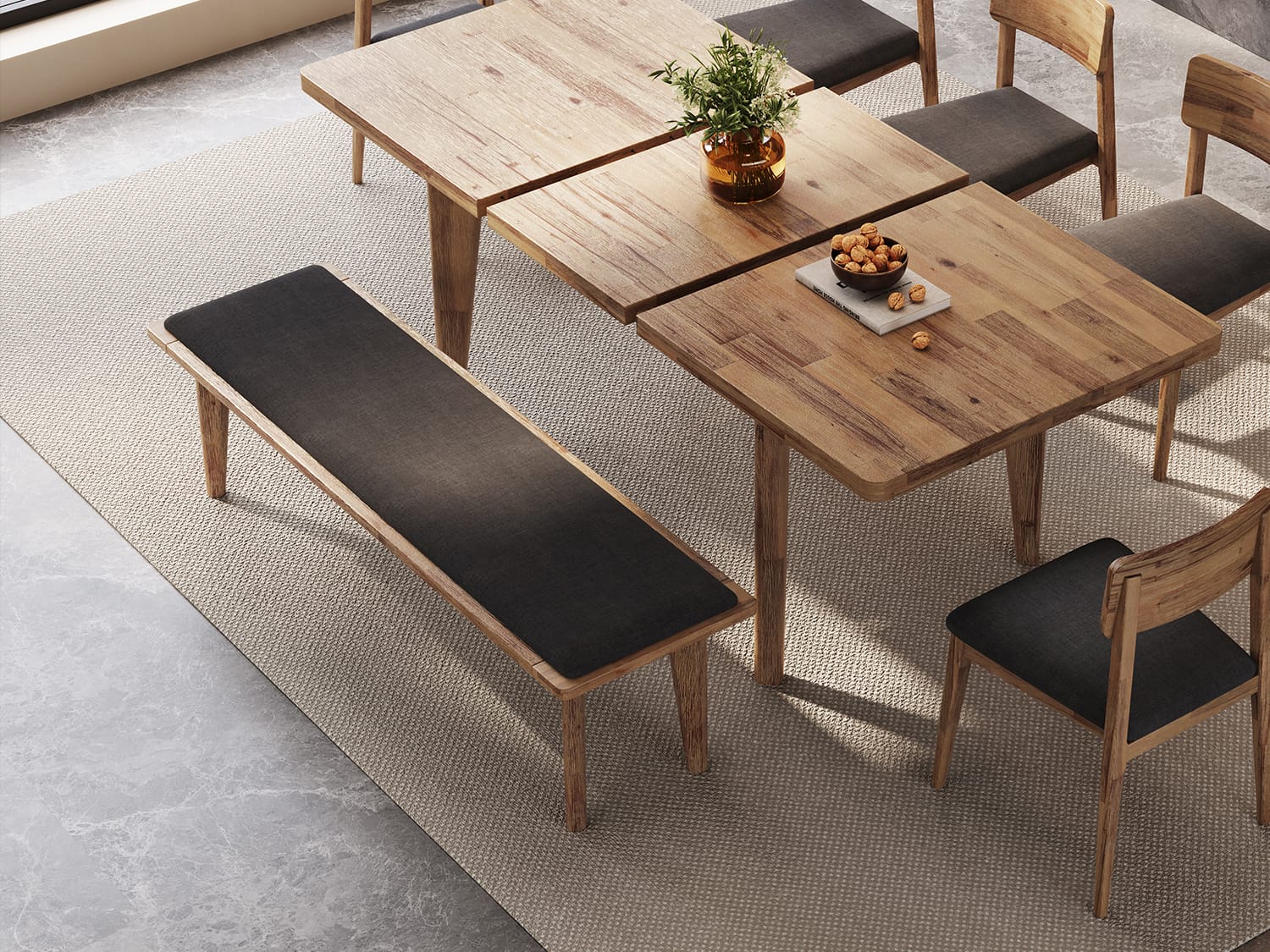 Milawa Wooden Bench-130CM/160CM | Agape Furniture