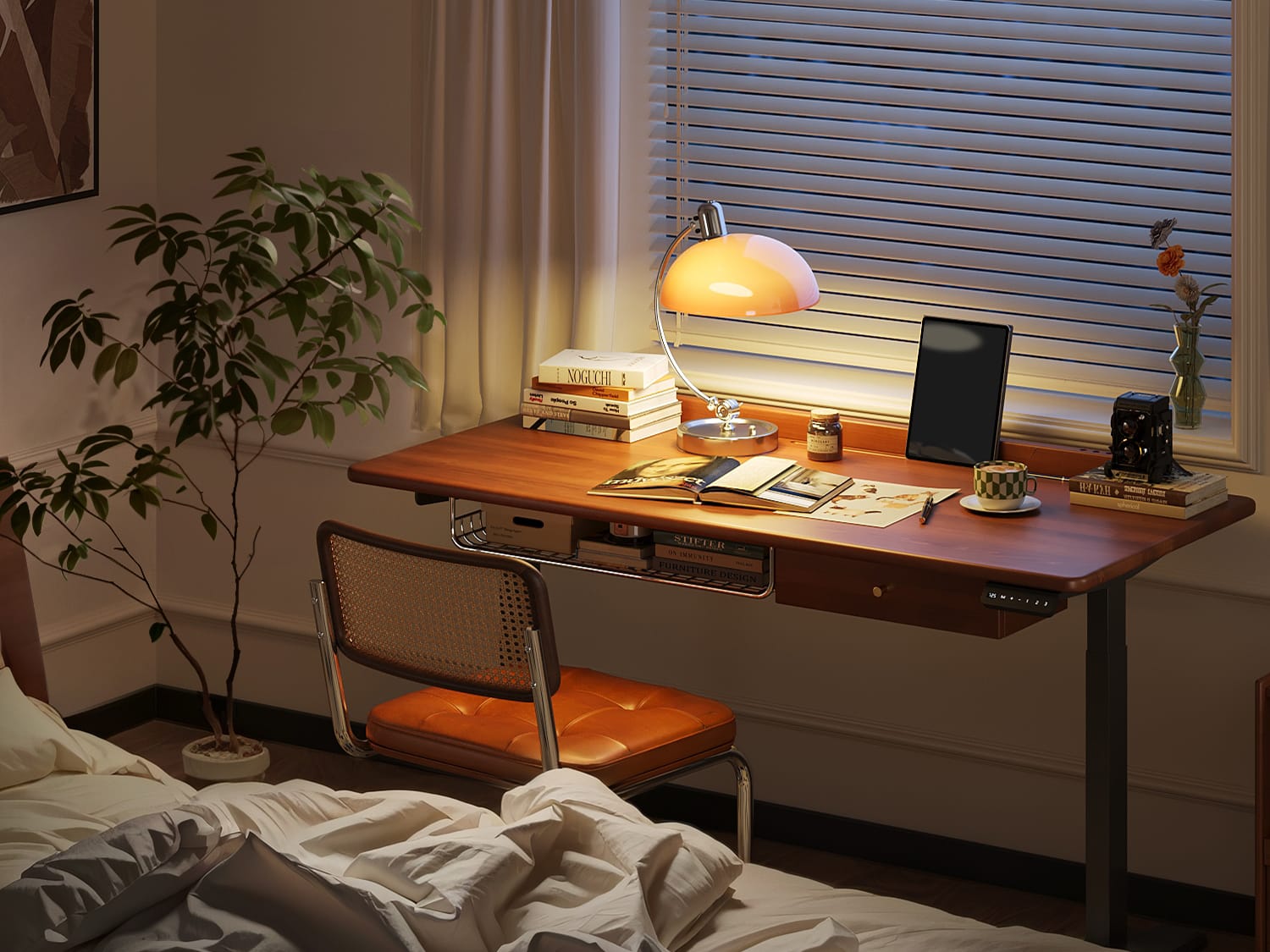 Furner Electric adjustable office / study table -120CM/140CM | Agape ...