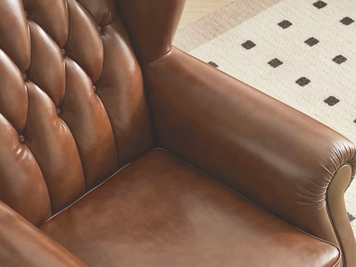 Sandstone Real Leather Single Sofa-Deep Brown/Orange | Agape Furniture
