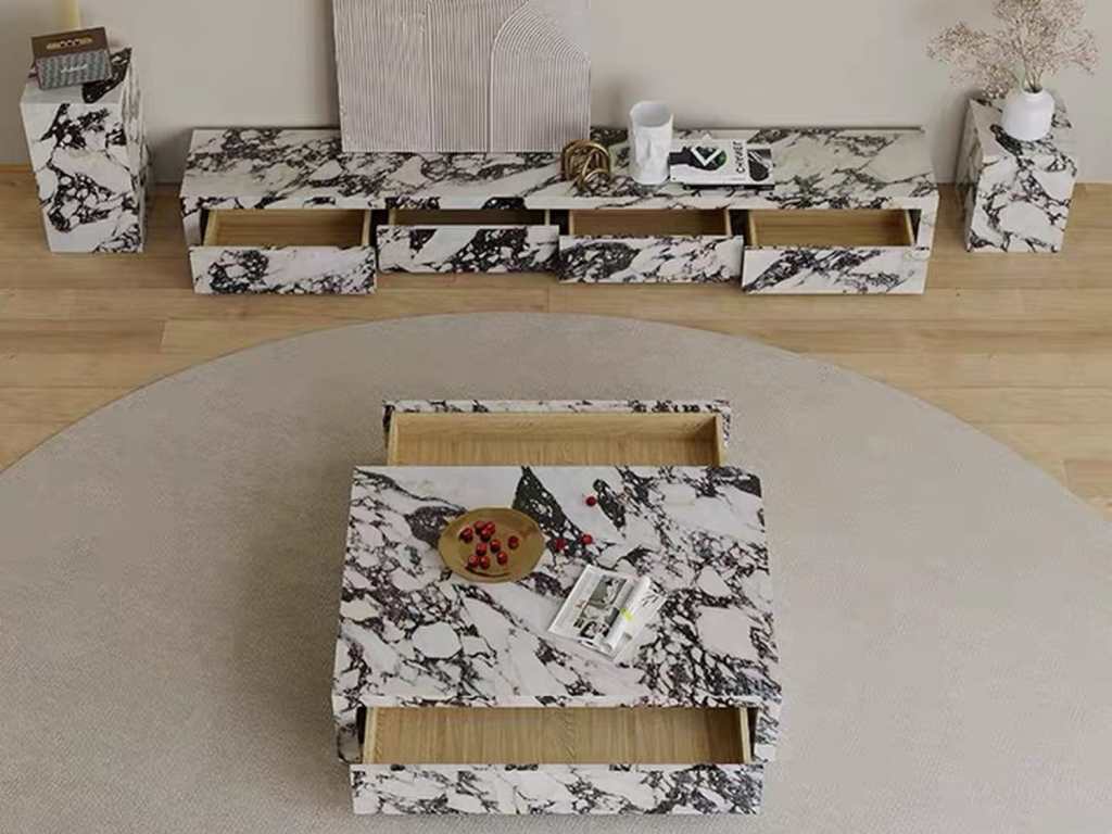 Texas Storage Sintered Stone Coffee Table-80CM/90CM/100CM | Agape Furniture