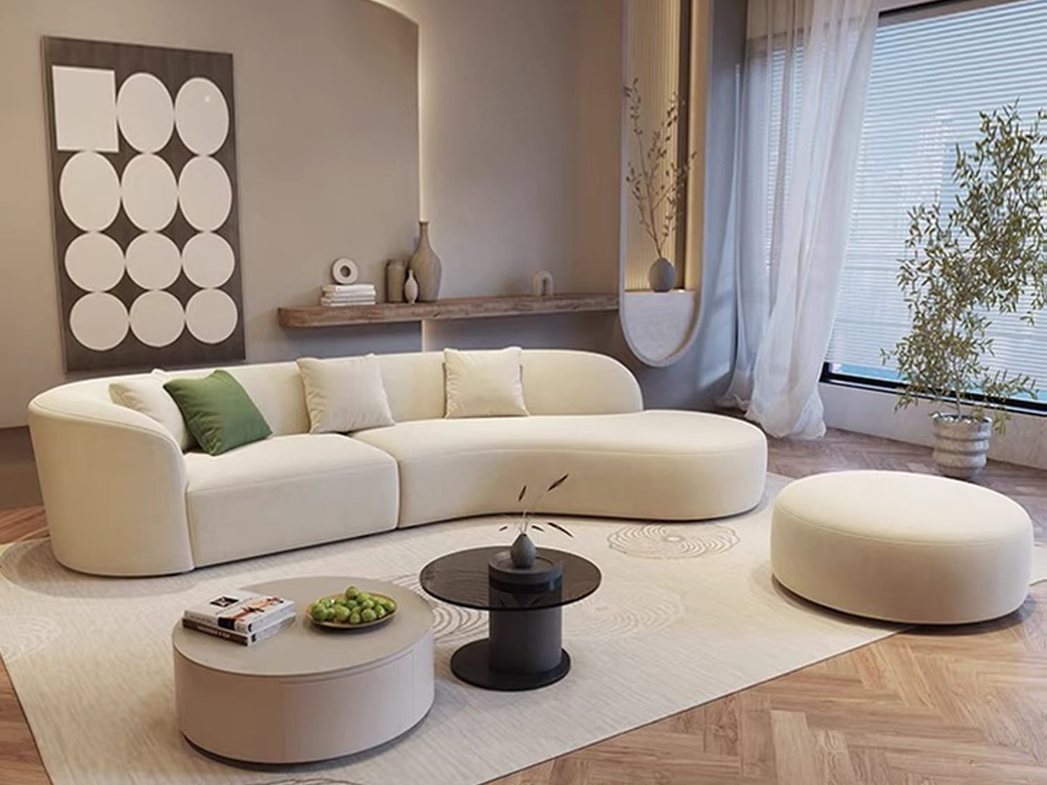 Clunes Modern Design Sofa-Bean Green/Off-White | Agape Furniture