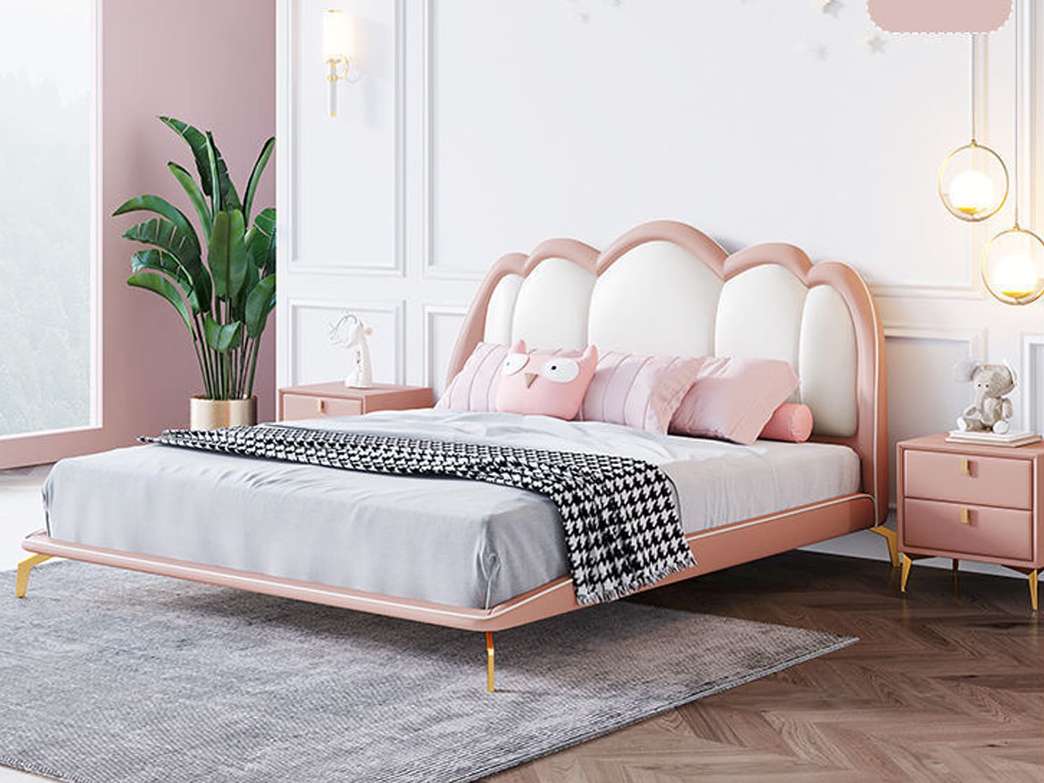 Lenna Modern Bedside Table-Pink/Pea Green/Blue/Orange/Deep Grey/Light ...