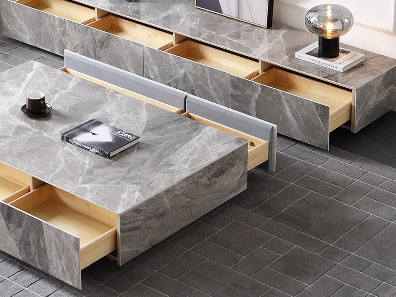 Aurukun Modern Sintered stone TV Unit-180CM/200CM/220/240CM | Agape ...