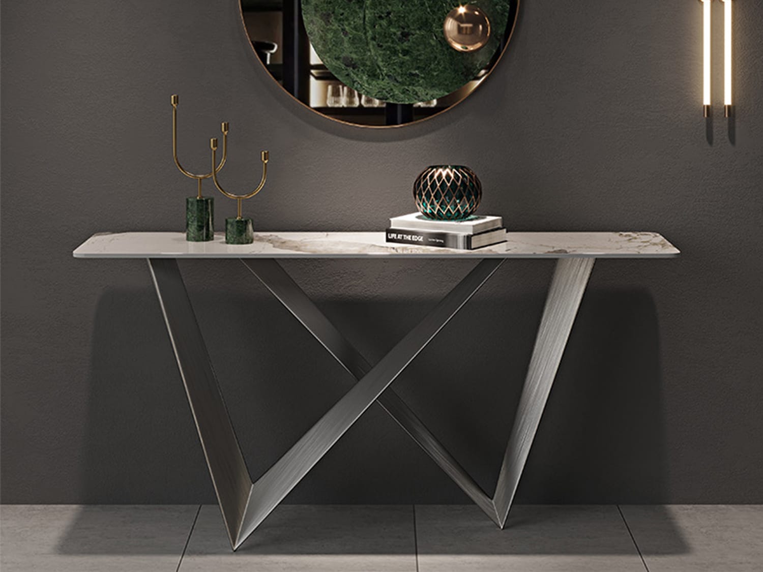 Miles Sintered Stone Top Console Table-120CM/140CM/160CM | Agape Furniture