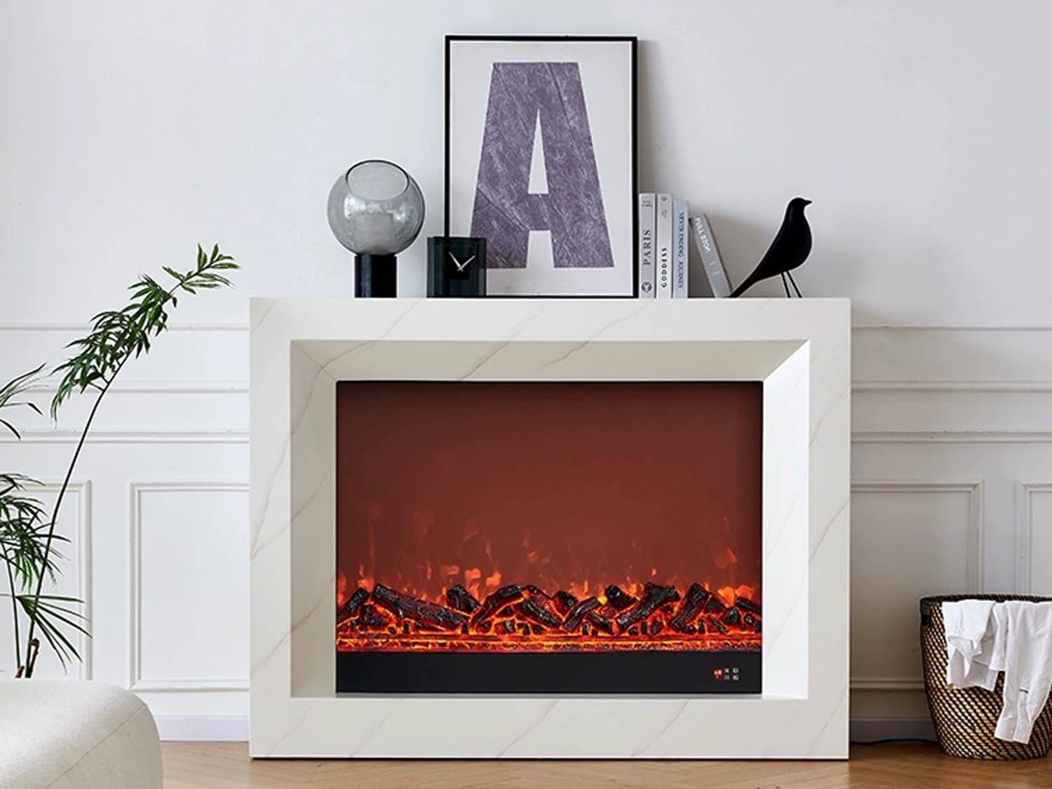 Leffe Decorative/Electric Heater Fireplace with LED Optical Artificial ...
