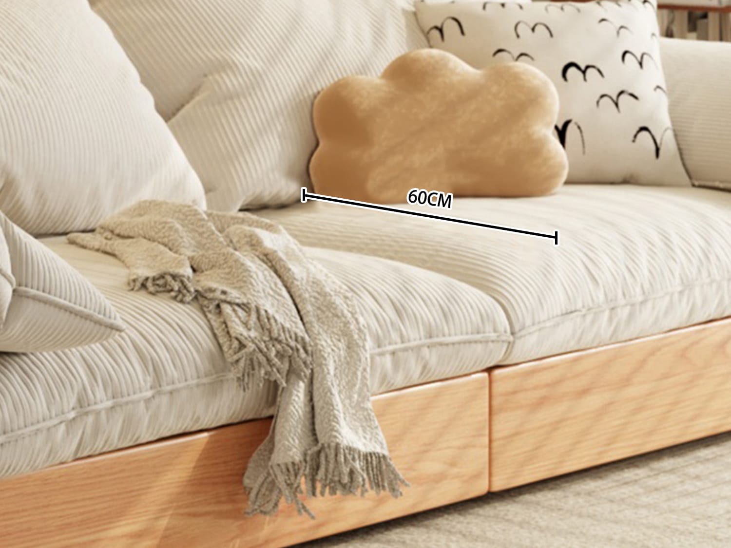 Pasha Modern Design Extension Sofa Bed-Off-White/Blackish Green-210CM ...