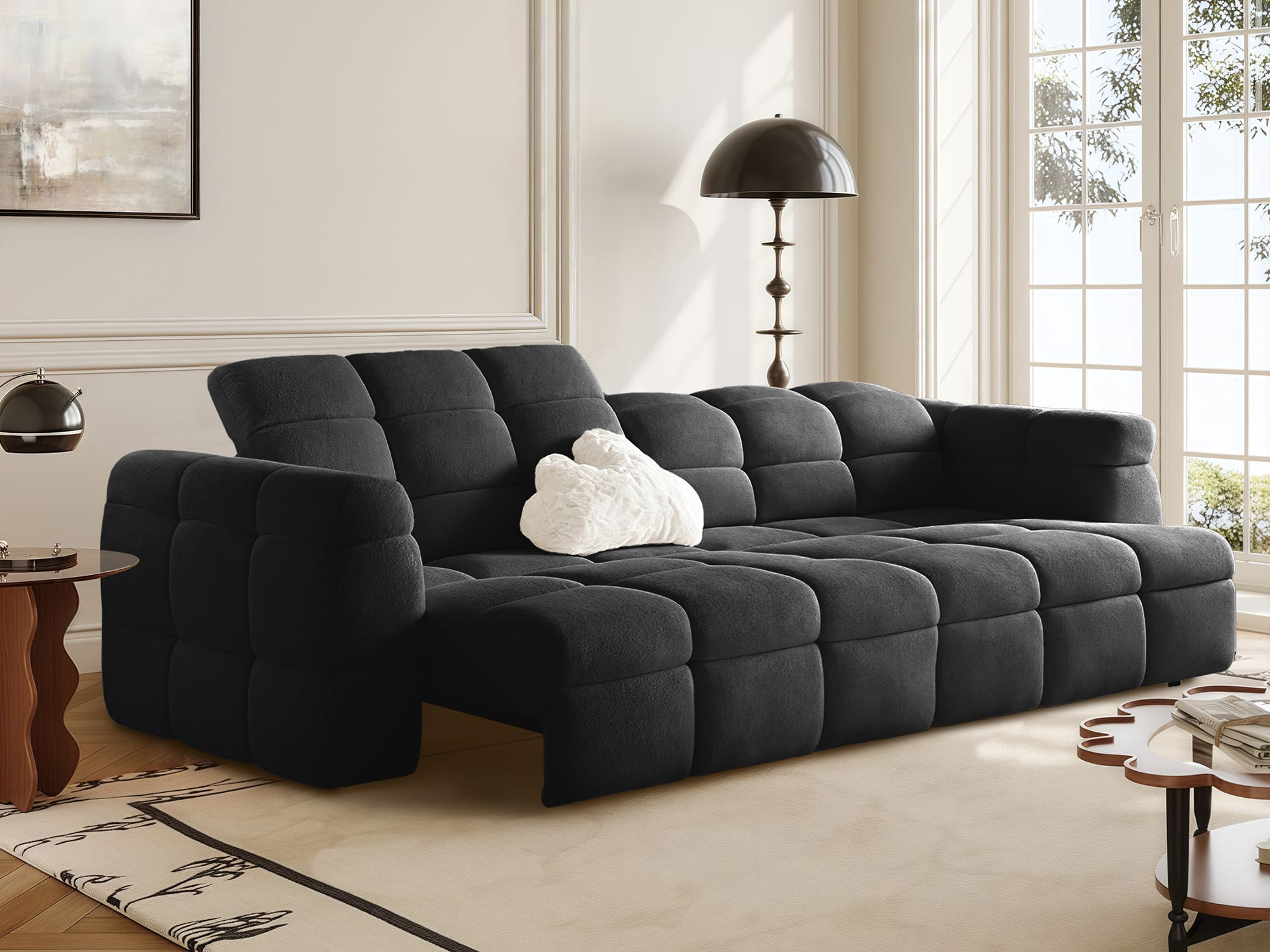 [Smart App Control]Crain Electric Bouclé Sofa Bed with Adjustable ...