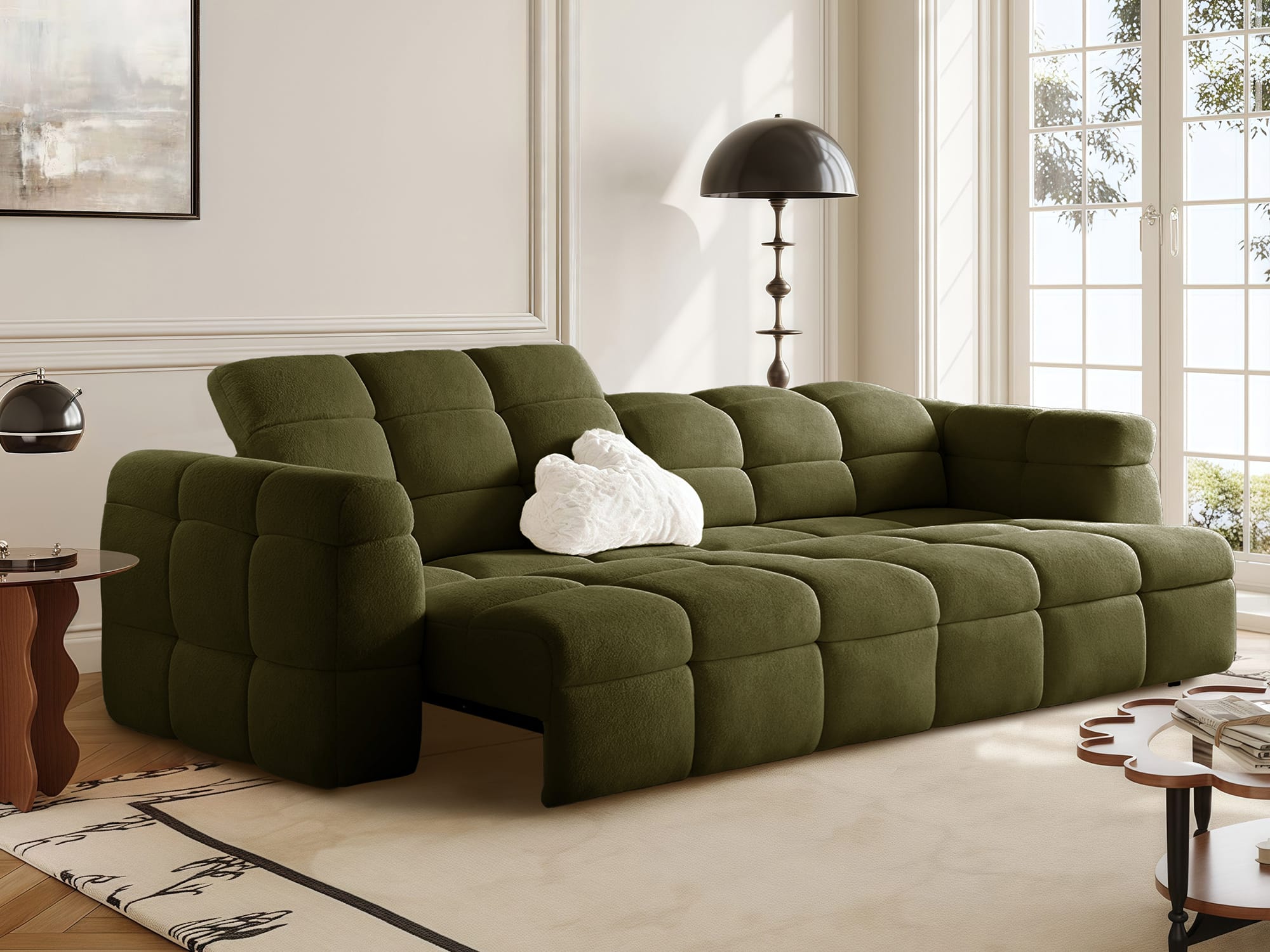 [Smart App Control]Crain Electric Bouclé Sofa Bed with Adjustable ...