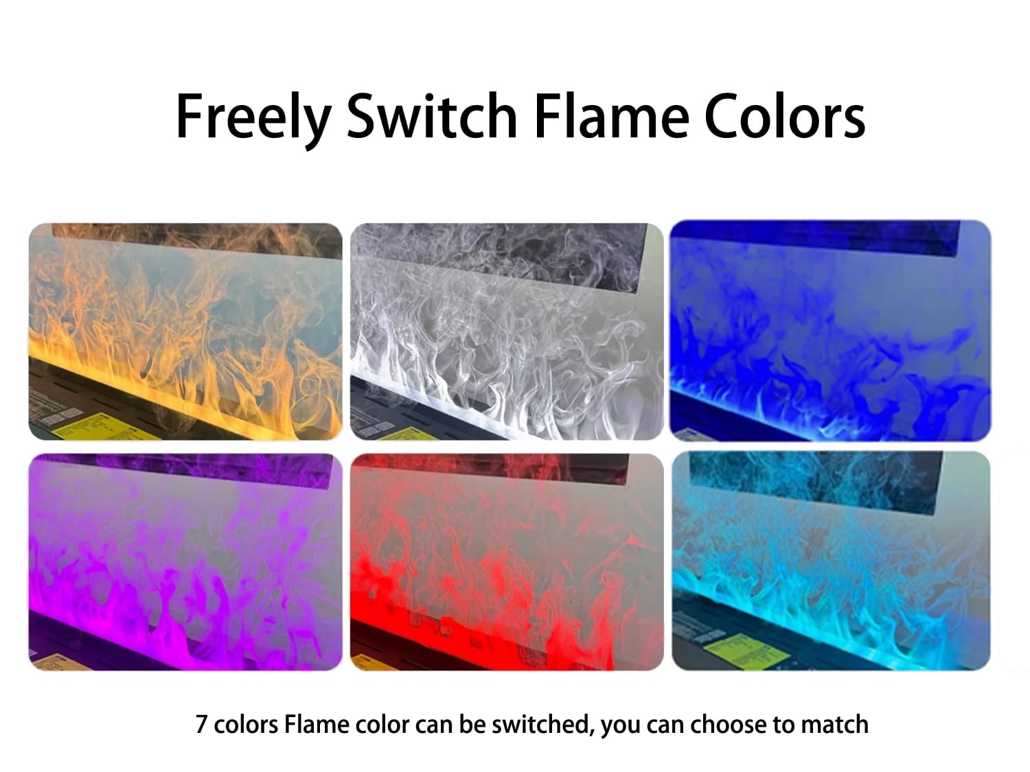 Bells Atomizing fireplace 3D simulation color-changing flame humidifier ...