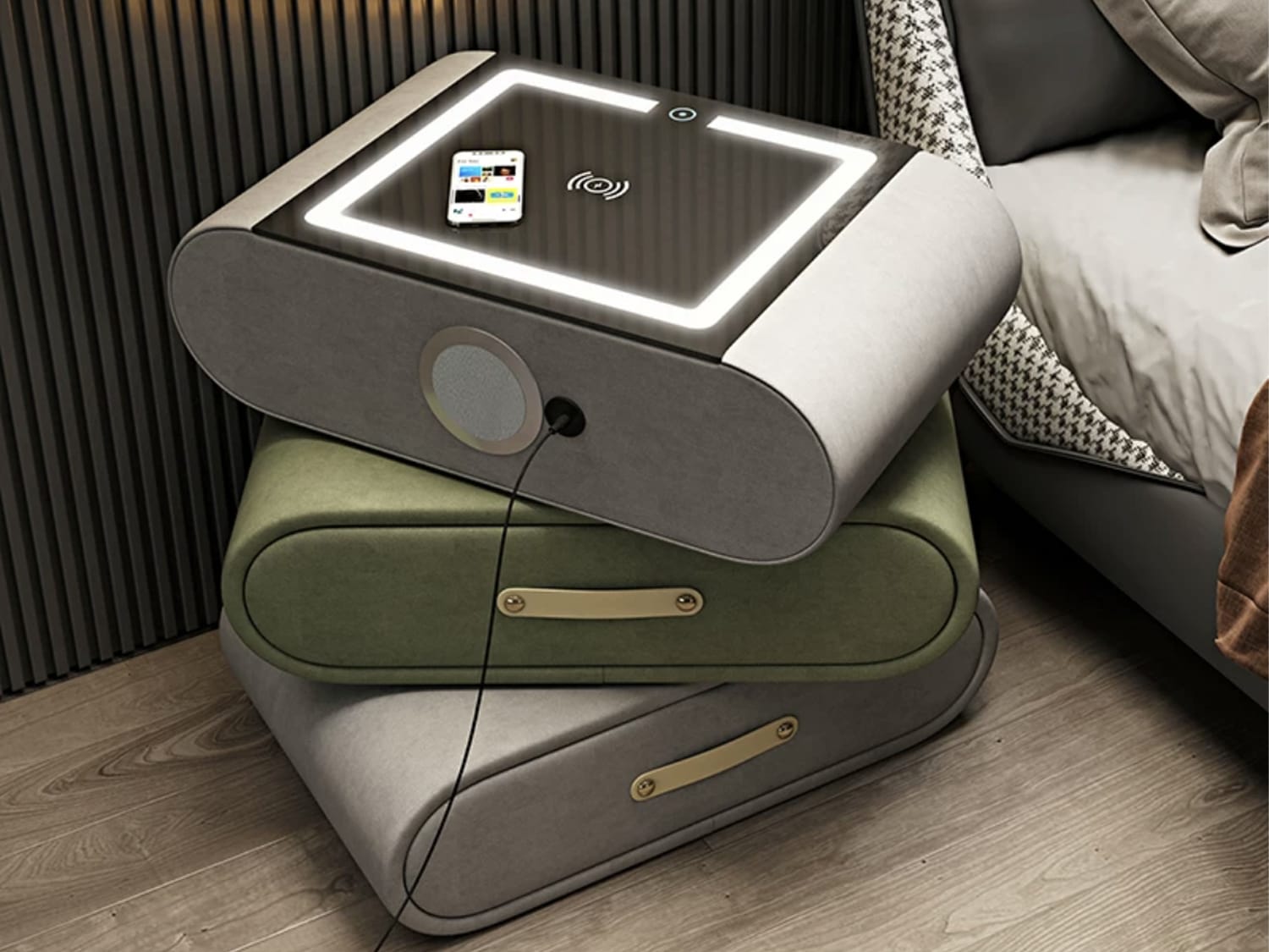 Juno Intelligent Design Rotatable With Bluetooth speaker Bedside Table ...