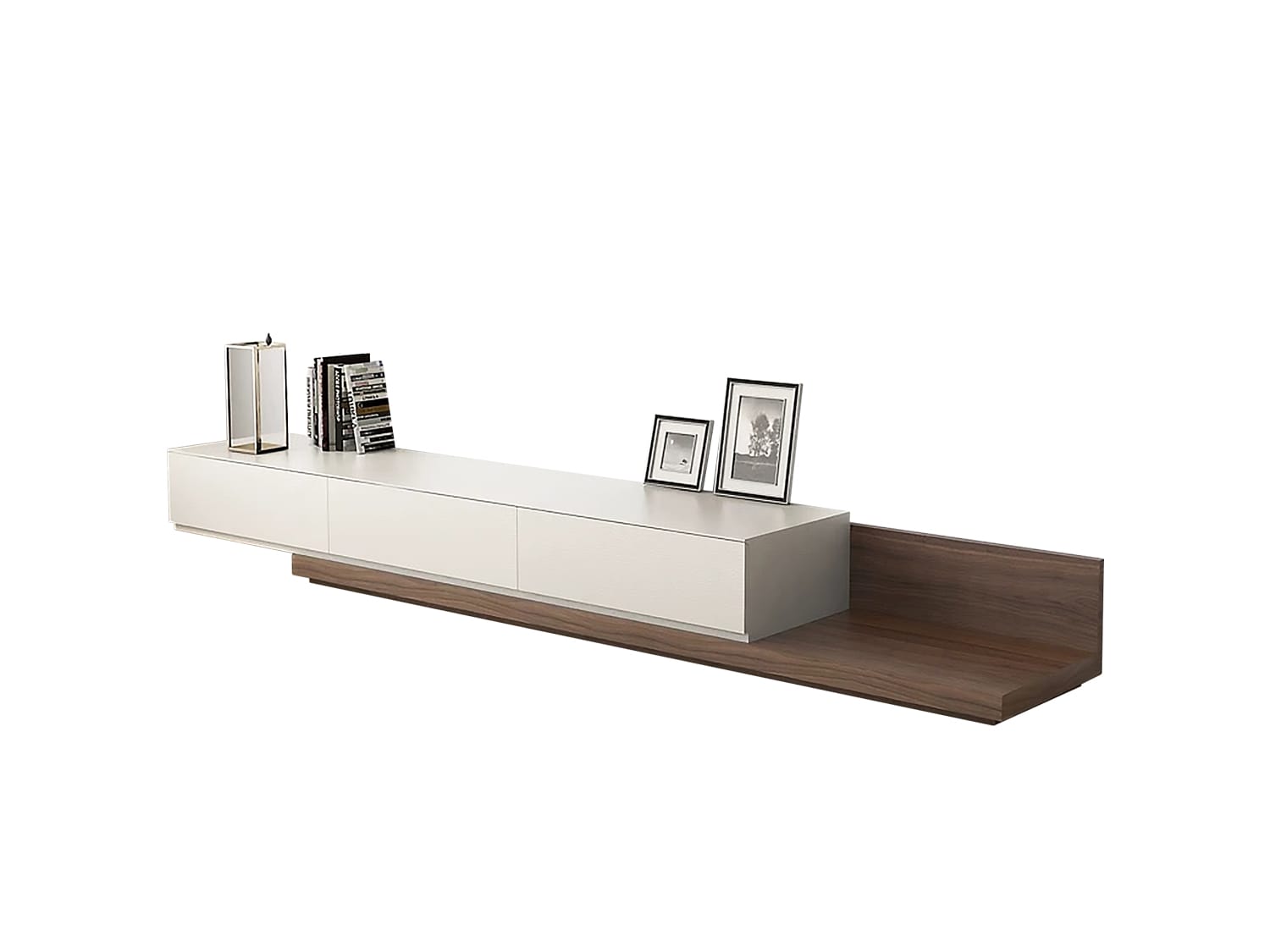 Ootha Minimalist Extendable TV Unit- Black & Walnut/Black/White ...